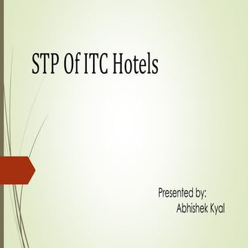 marketing STP ITC Hotel | PPTX