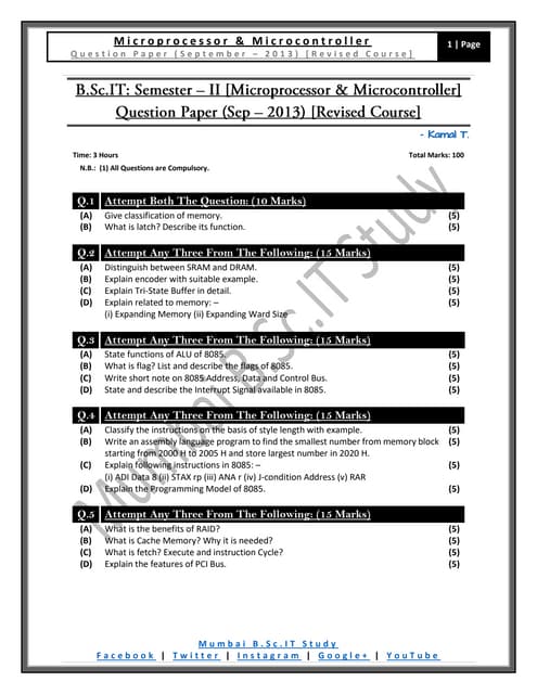 [Question Paper] Embedded System (Revised Course) [April / 2015] | PDF