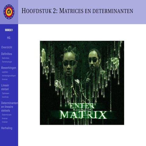 Math: matrices (Dutch) | PPT