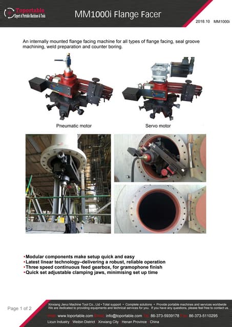 Flange Facing Machine - MM1500i | PDF