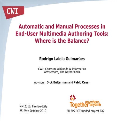 Automatic and Manual Processes in End-User Multimedia Authoring Tools ...