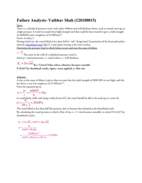 Fracture Mechanics & Failure Analysis: Griffith theory of brittle ...