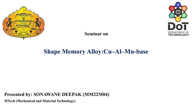 shape memory alloys | PPTX