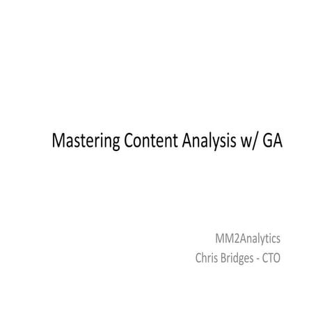 Mastering Website Content Analysis with Google Analytics | PPT