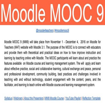 Moodle MOOC 9 Presenters' BIOS | PPTX