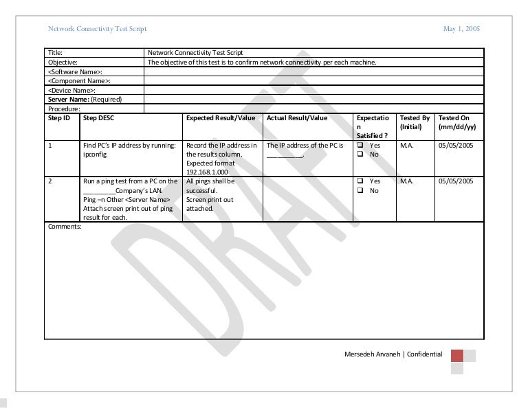 Network Connectivity Test Script