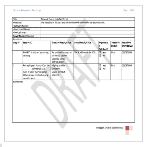 Network Connectivity Test Script | DOC