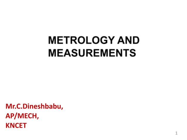 Introduction to measurements systems | PPTX