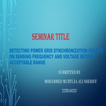 Power grid detection failure by on sensing frequency | PPT