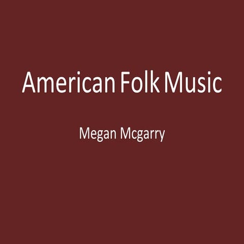 American Folk Music | PDF