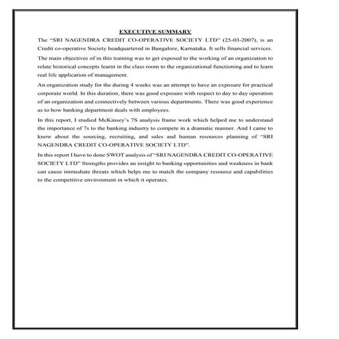 Organization study of credit co-operative society | PDF