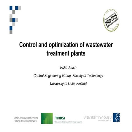 Control and optimization of wastewater treatment plants | PDF