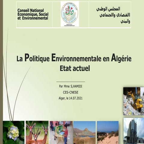 Les politiques environnementales en Algérie: Etat actuel | PPT