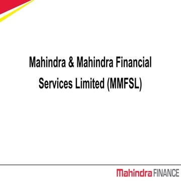 MAHINDRA AND MAHINDRA FINANCIAL SERVICES LTD. investor presentation | PDF
