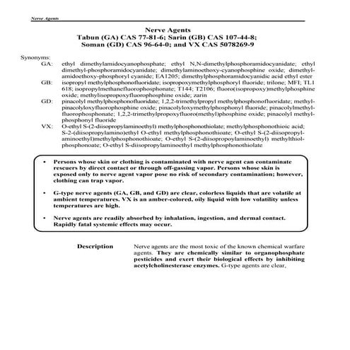 Emergency department management • ATSDR nerve agents) | PDF