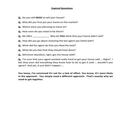 Mmgcallstimheyl questions script | DOC