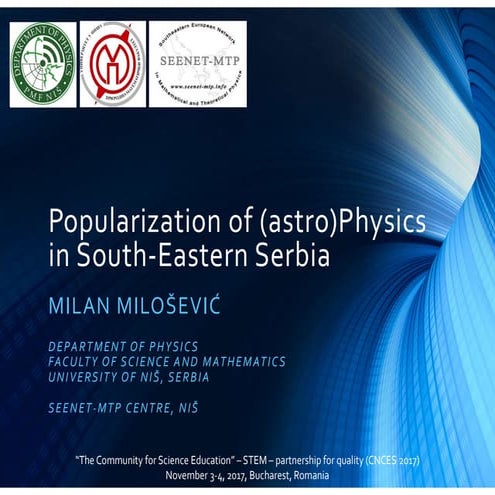 Popularization of (astro)Physics in South-Eastern Serbia | PDF