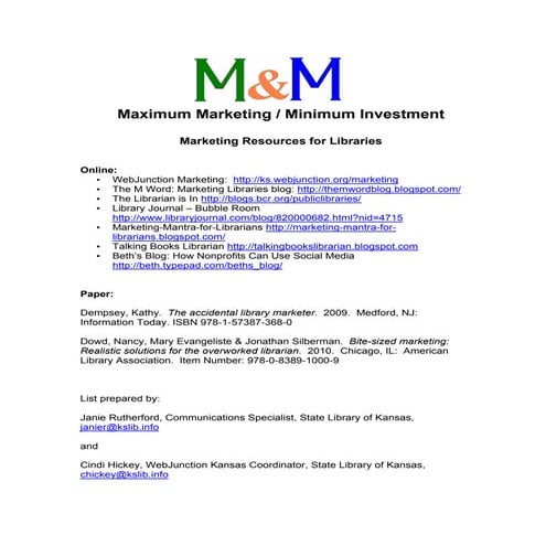M&M Marketing Resources | PDF