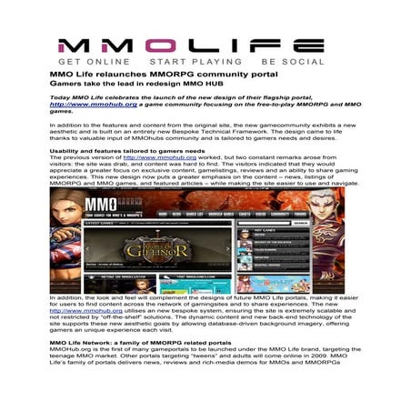 Mmolife, Mmorpg game network