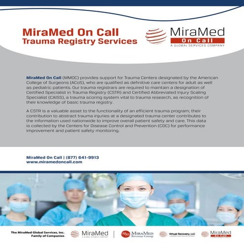Trauma Registry Services By MiraMed On Call | PDF