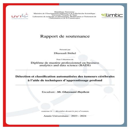 Rapport Projet De Fin D'étude : Détection et classification ...