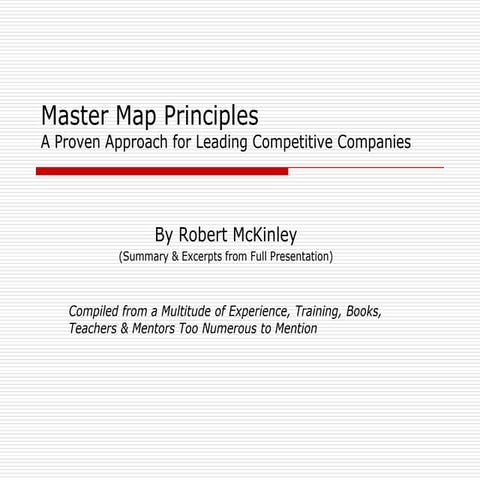 Robert McKinley's Master Map Principles | PPT