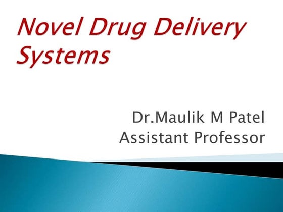 Conventional And Novel Drug Delivery System Ppt