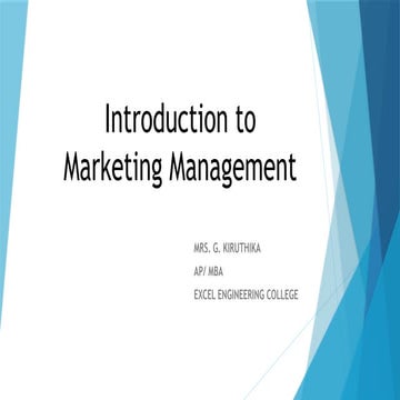 MARKETING MANAGEMENT PPT ON INTRODUCTION | PPTX