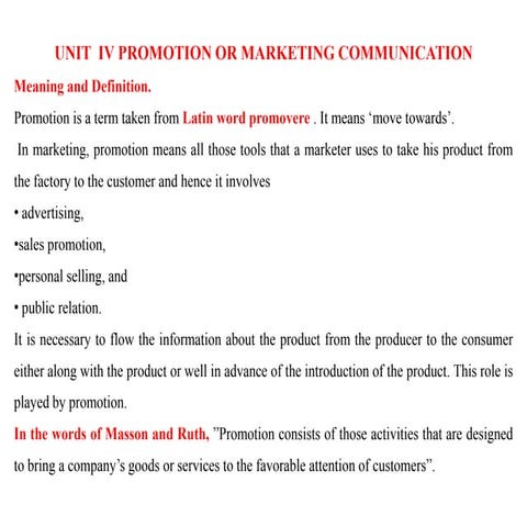 Marketing Management Unit 4 | PPTX