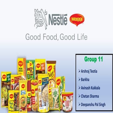 Nestle Maggi | PPTX | Healthy Cooking and Eating | Food & Drink