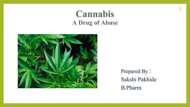 Cannabis use disorders | PPTX