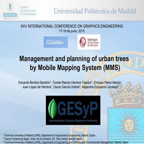 Management and planning of urban trees by Mobile Mapping System (MMS) | PPT