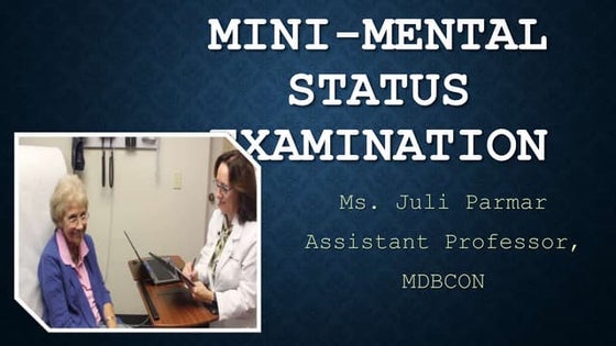 Mini mental status examination | PPTX