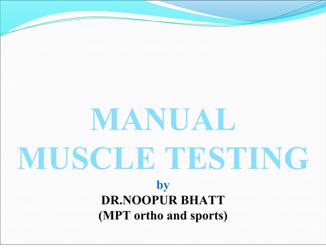Assessment of muscle power | PPTX