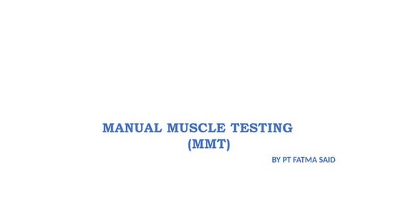 Assessment of muscle power | PPTX