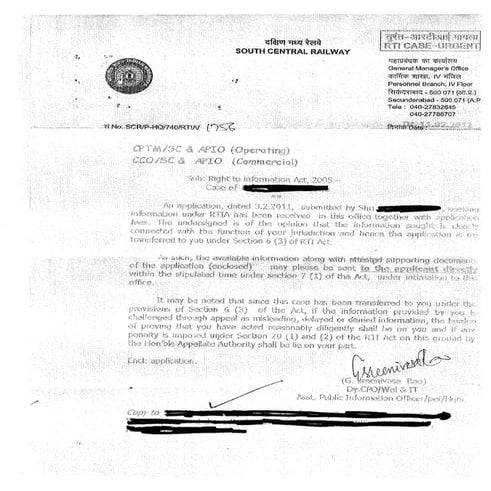 MMTS Hyderabad RTI Replies -V01 | PDF