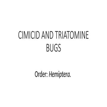 MMUST - SOM - MPS 306 - MEDICAL ENTOMOLOGY IV - CIMICID AND TRIATOMINE ...