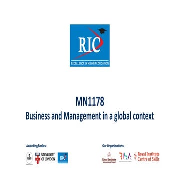 MN1178_Chapter 1 Business managment in global context | PDF
