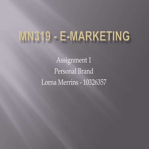 Assignment 1 personal branding plan | PPTX