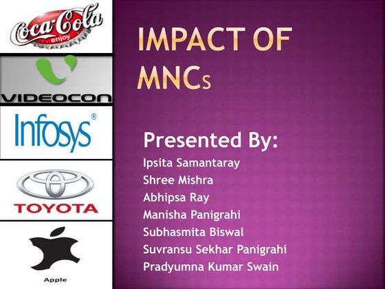 Multinational Corporations (MNCs) | PPTX | Large Business | Business