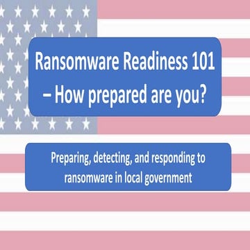 Ransomware Readiness 101 How Prepared Are You Ppt