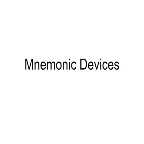 Mnemonic devices | PPTX