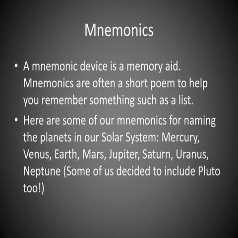 Mnemonics | PPTX