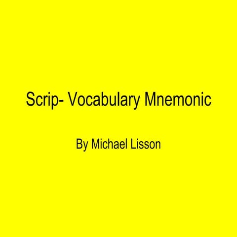 Scrip- Vocabulary Mnemonics | PPT
