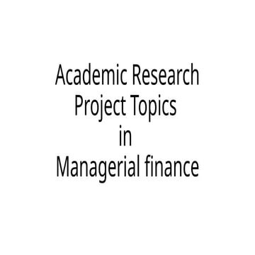 Management. Finance. Research of Project | PPT