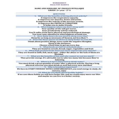 Healthy Habits | DOCX