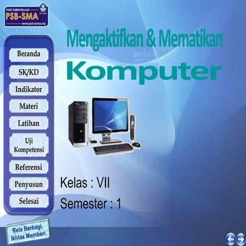 Prosedur dan Cara Menghidupkan dan Mematikan Computer | PPT