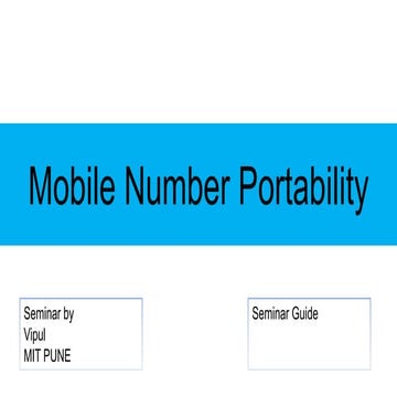 MOBILE NUMBER PORTABILITY--MNP | PPTX