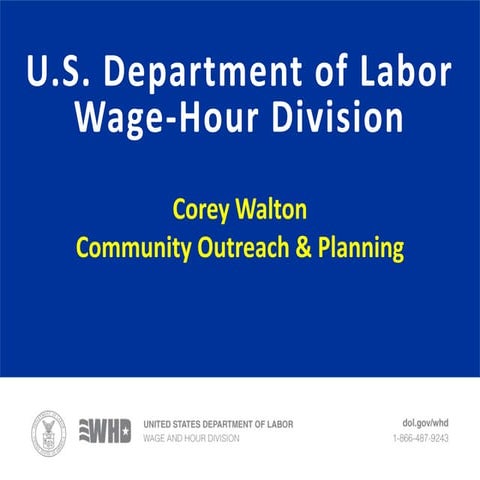 U.S. Department of Labor Wage-Hour Division | PPTX