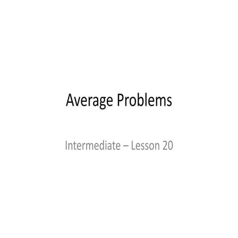 Maths Olympiad - average-problems | PPSX
